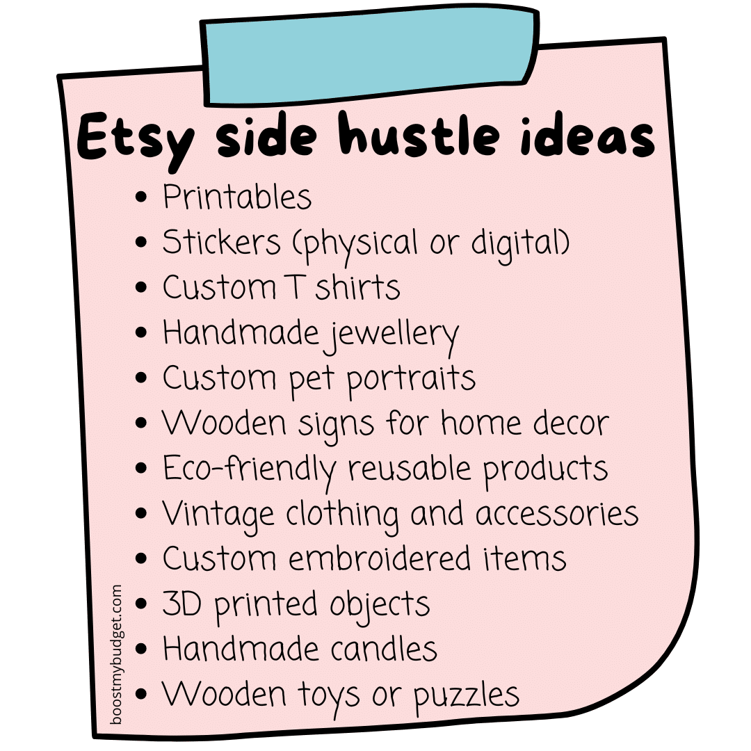 13 Best-Selling Etsy Side Hustle Ideas To Make Extra Cash in 2024 - Boost My Budget